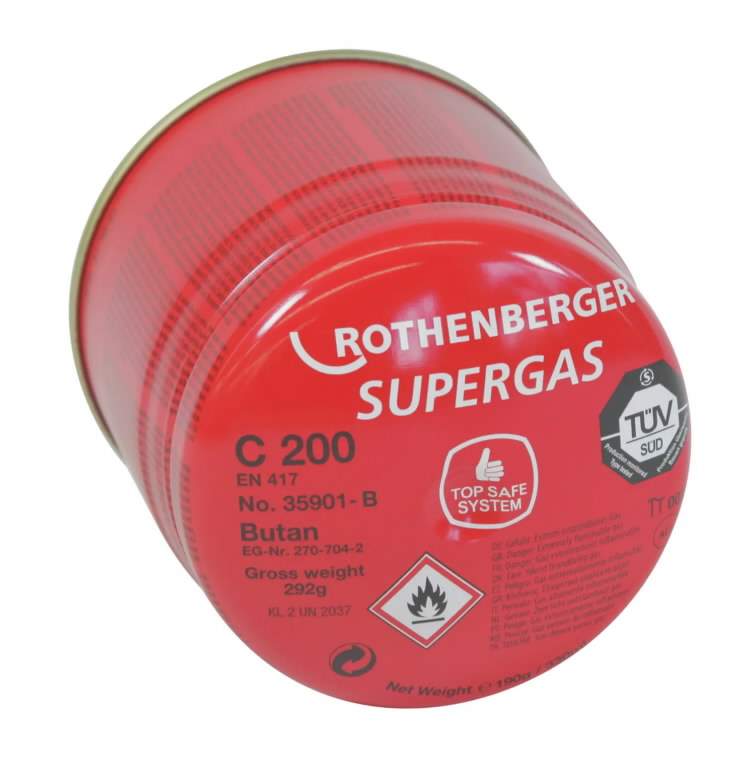 Gaas C200 SUPERGAS 190g, klapiga, Rothenberger - PATMAR